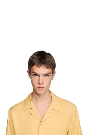 Sandro Loose-fit Shark Collar Shirt - Light Yellow