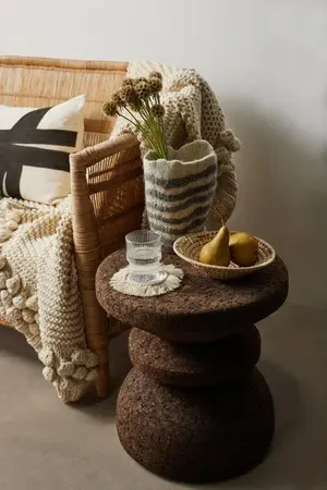 KANJU INTERIORS Hand-felted Woven Wool Table Vase - Eclipse