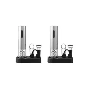 PURSONIC 5-piece Electric Wine Opener Set2 Pack Bundle - Silver