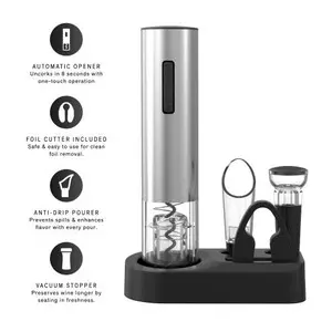 PURSONIC 5-piece Electric Wine Opener Set2 Pack Bundle