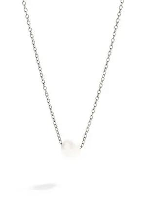 MINT & LILY Floating Pearl Necklace - Silver