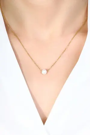 MINT & LILY Floating Pearl Necklace - Silver