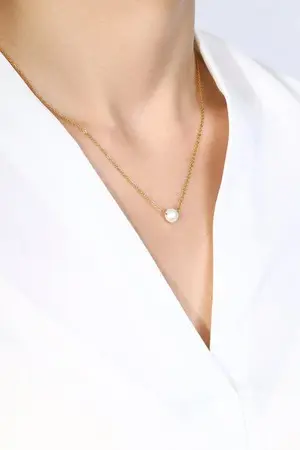 MINT & LILY Floating Pearl Necklace - Silver