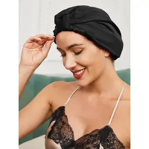 SILKSILKY Mulberry Silk Sleep Bonnet - Black