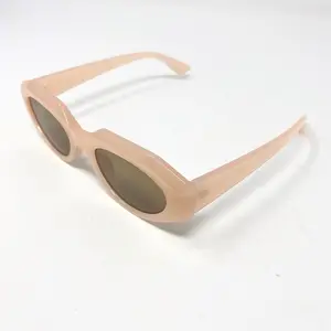 YOUZEY Angled Full Rim Sunglasses - Grey Pink