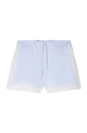 Sandro Lace Trim Hotpants - Sky Blue
