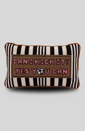 FURBISH Needlepoint Pillow - Can I Kick It