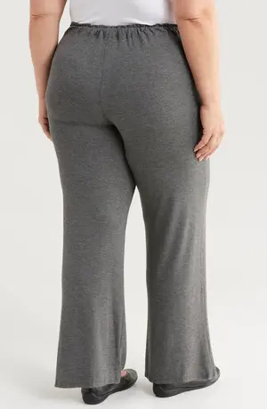 24SEVEN COMFORT APPAREL Stretch Drawstring Pants - Smoke