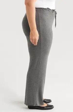 24SEVEN COMFORT APPAREL Stretch Drawstring Pants - Smoke