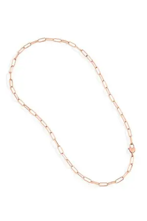 MINT & LILY Heart Padlock Chain Necklace - Rose Gold Plated