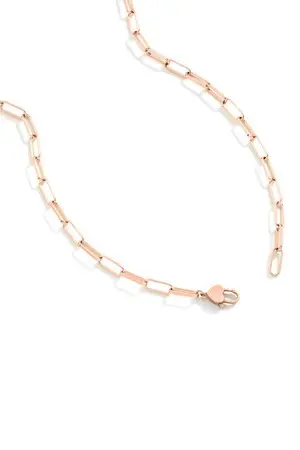 MINT & LILY Heart Padlock Chain Necklace - Rose Gold Plated