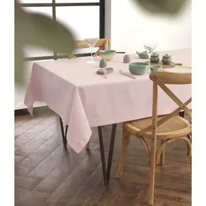 SOLINO HOME Cotton Linen Tableclothdru - Pink