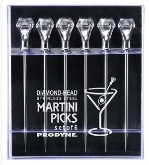 PRODYNE Diamond Head Martini Picks, Set Of 6