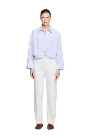 Sandro Cropped Striped Shirt