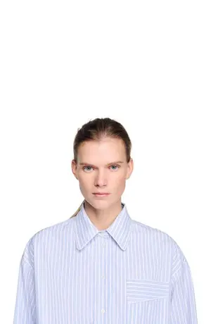 Sandro Cropped Striped Shirt