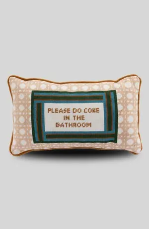 FURBISH Needlepoint Pillow - Bathroom Etiquette