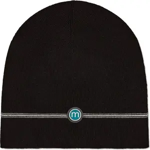 MEMOI Knit-in Bow Beanie - Black