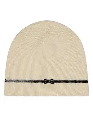 MEMOI Knit-in Bow Beanie - Ivory