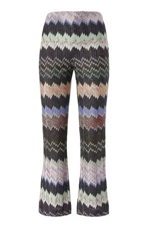Missoni Cropped Trousers In Viscose Lamé Snake Motif