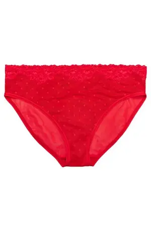 CURVY COUTURE Sheer Whisper High Cut Briefs - Diva Red