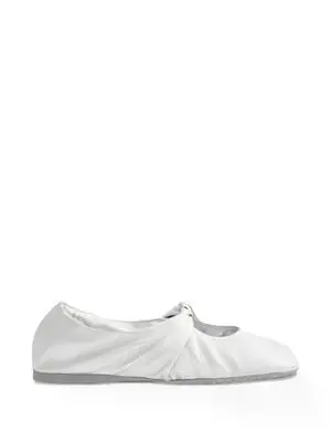 Loewe Leather Ballerina Shoes - Silver