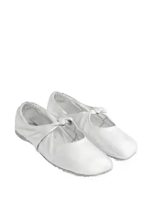 Loewe Leather Ballerina Shoes - Silver
