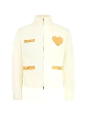 HUMAN MADE Heart-patch Zip-up Cardigan - Neutrals