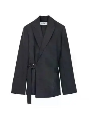 Loewe Check-patterned Blazer - Grey
