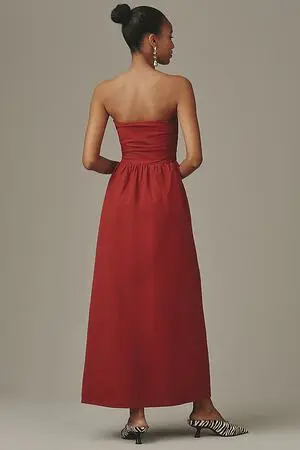 4TH & RECKLESS Mikayla Ruched Strapless Maxi Dress
