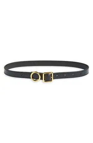 Jacquemus Slim Regalo Leather Belt - Black