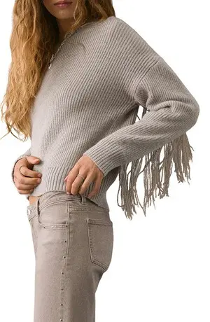 Mango Fringe Accent Sweater