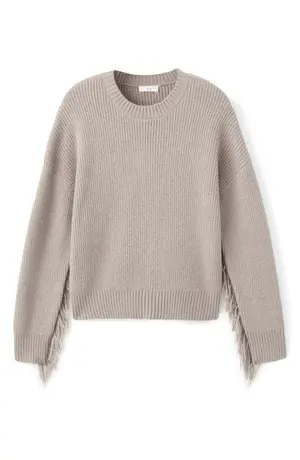 Mango Fringe Accent Sweater