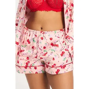 SAVAGE X FENTY Satin Pajama Shorts - Retro Rose Lil Tart Print