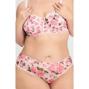 SAVAGE X FENTY Sinful Rose Lace Briefs - Sweet Pink Rosy Passions Print