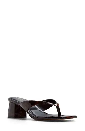 Aldo Antonina Block Heel Flip Flop - Open Brown