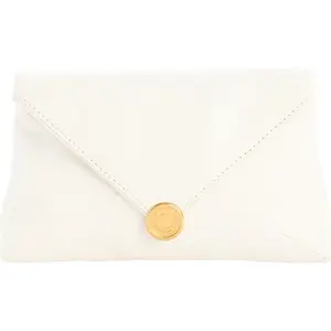 Dries Van Noten Leather Envelope Clutch With Chain Strap - Pearl 12