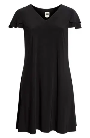 Anne Klein Double Flutter Sleeve A-line Dress