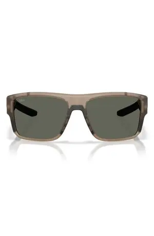 COSTA DEL MAR Taxman 59mm Polarized Rectangular Sunglasses - Matte Brown Smoke/gray 580g