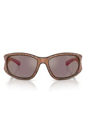 DIESEL® Mirrored Rectangular Sunglasses - Bronze Splatter Black/rose