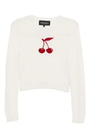 Cynthia Rowley Intarsia Cropped Sweater - Ivory