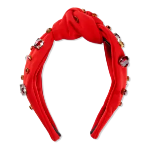 SCUNCI Twisted Headband With Stone Details - Red