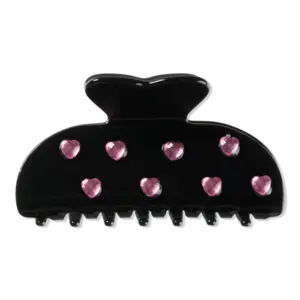 SCUNCI Claw Clip With Rhinestone Hearts - One-color