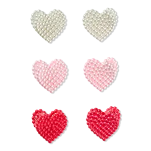 SCUNCI Mini Heart Pearl Claw Clips Set Of 6 - One-color