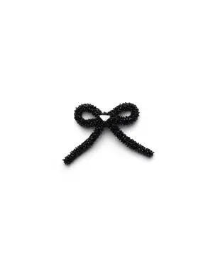 Prada Crystal Embellished Bow Hair Clip - Black