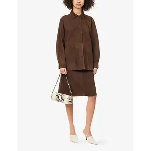 TOTEME Soft Long-sleeves Suede Overshirt