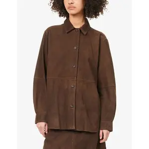 TOTEME Soft Long-sleeves Suede Overshirt