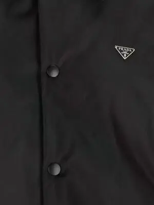 Prada Button-fastening Jacket With Logo Plaque