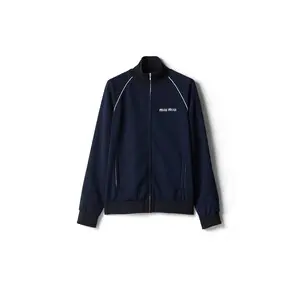 Miu Miu Technical Jersey Blouson Jacket - Navy