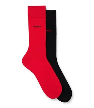 Hugo HUGO Crew-Length Logo Socks - Two-Pack Assorted Pre Pack
