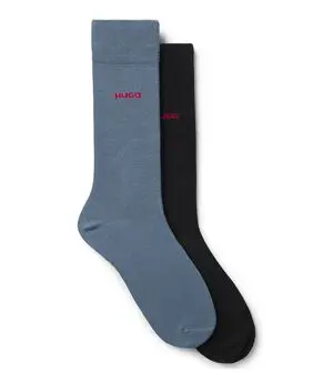Hugo Crew-length Logo Socks Two-pack - Light Blue